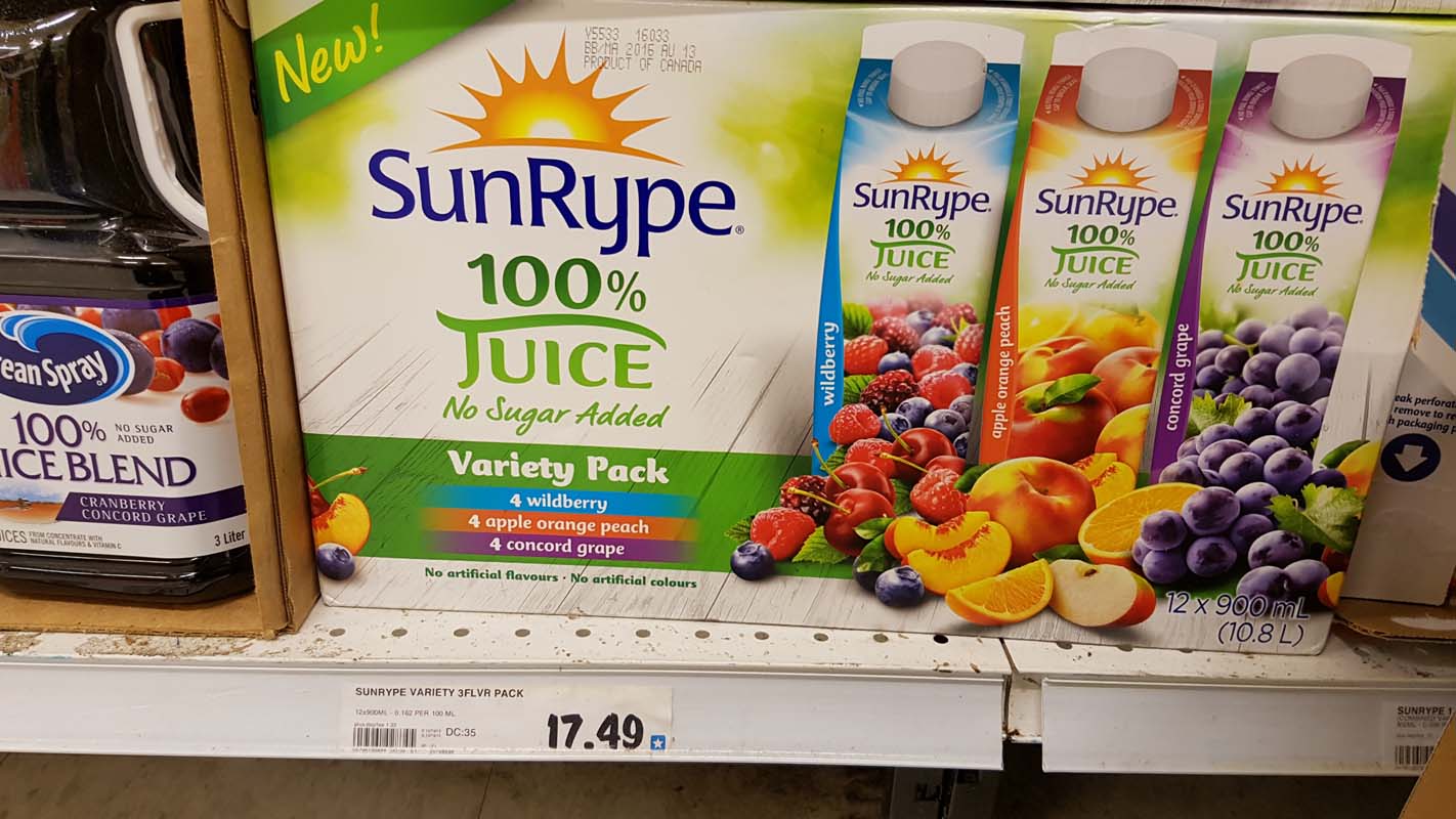 SunRype 100% Pure Juice Variety